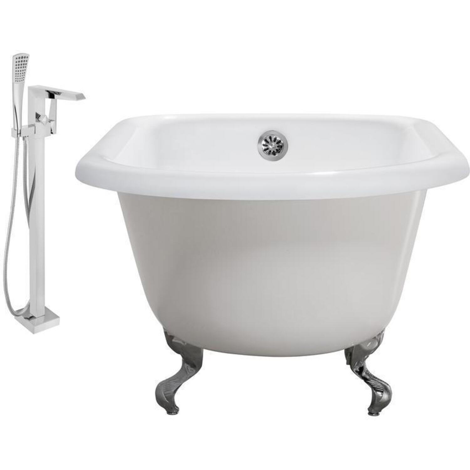 Streamline Bath Faucet And Cast Iron Tub Set 66 inch RH5100CH-CH-100 ...